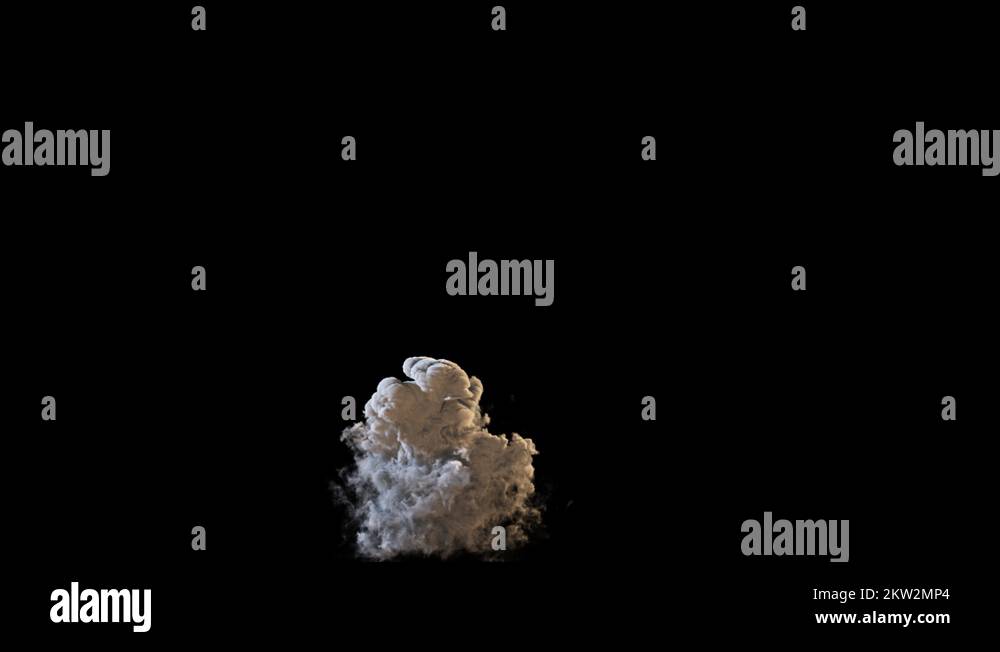 Explosion with smoke, side view, with Alpha channel Stock Video Footage ...