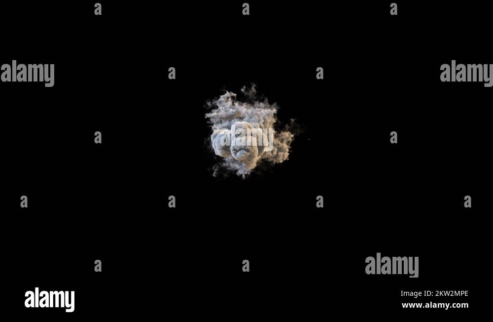 Explosion with smoke, top down vertical view, with Alpha channel Stock ...