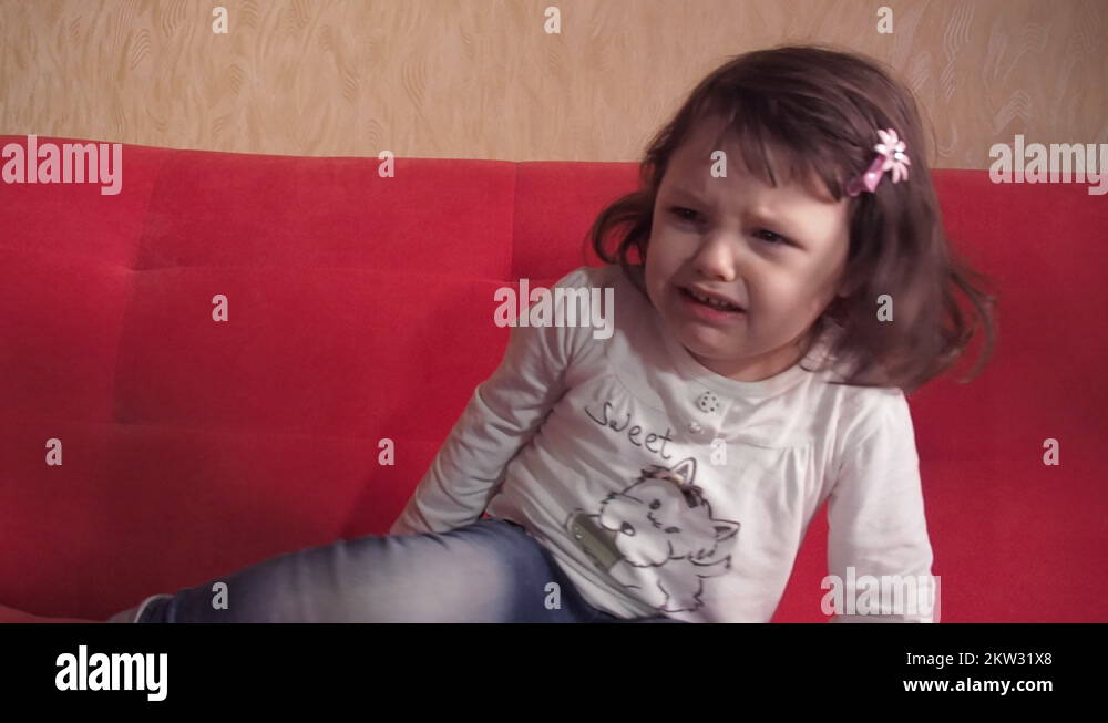 Emotions of a beautiful little girl Stock Video Footage - Alamy