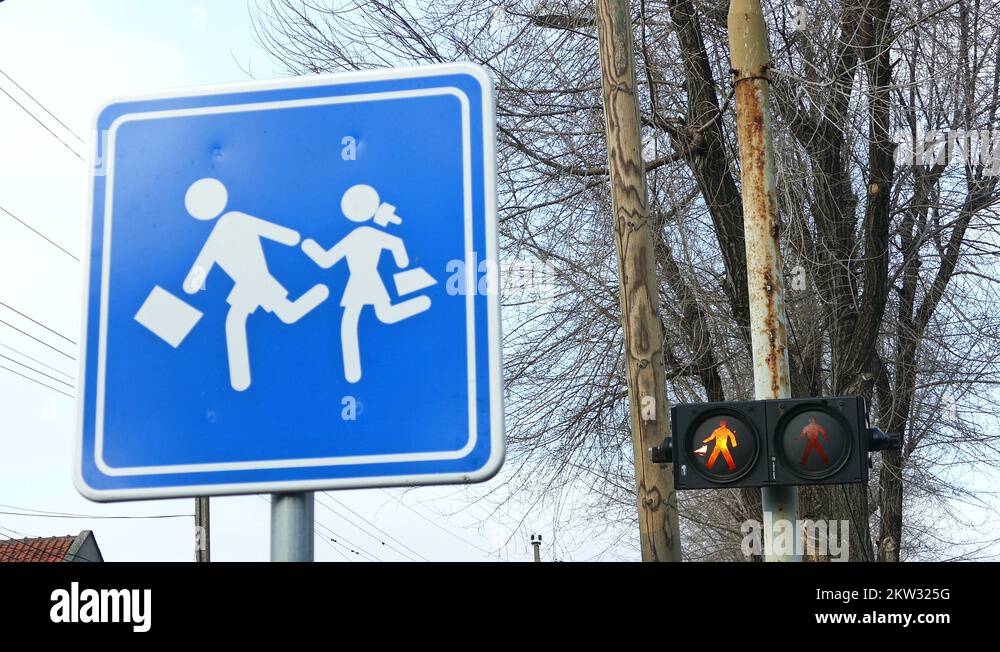 School children crossing road sign Stock Videos & Footage - HD and 4K ...