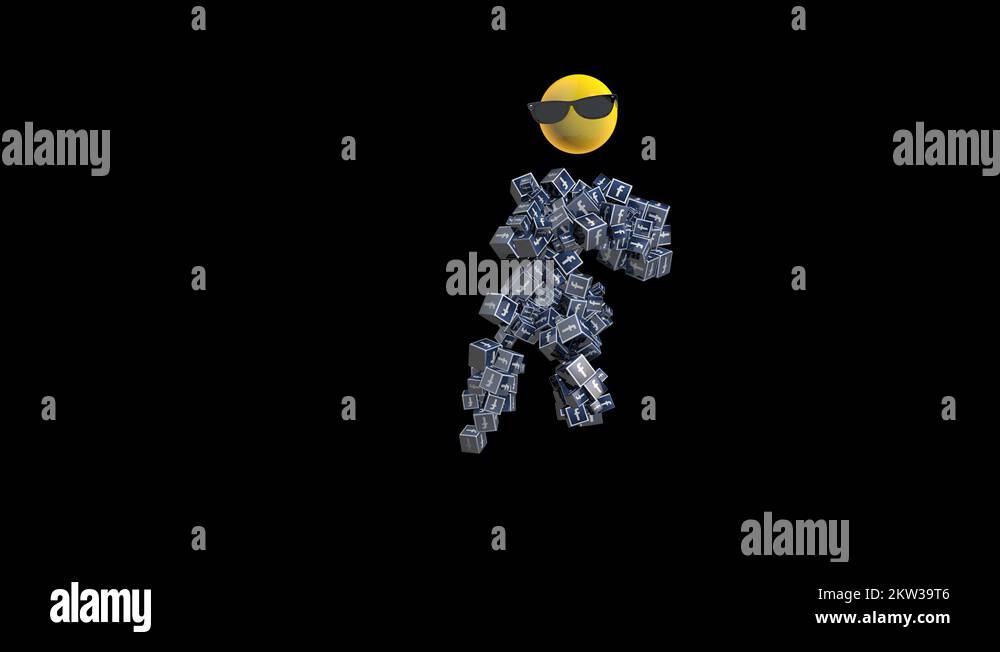 Facebook Icons, Funny Character Silly Dancing, Alpha PNG, loop Stock ...