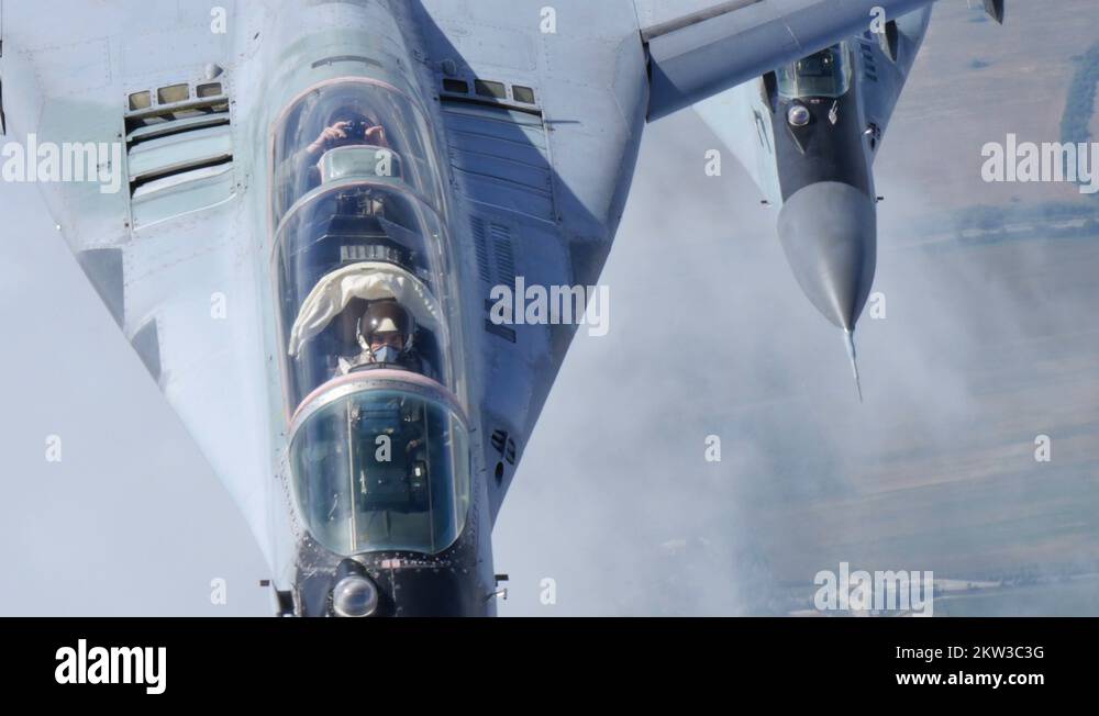 Fighter jet pilot take pictures from a MiG 29 in flight. 4K UltraHD ...