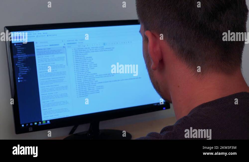 Man home computer back of head Stock Videos & Footage - HD and 4K Video ...