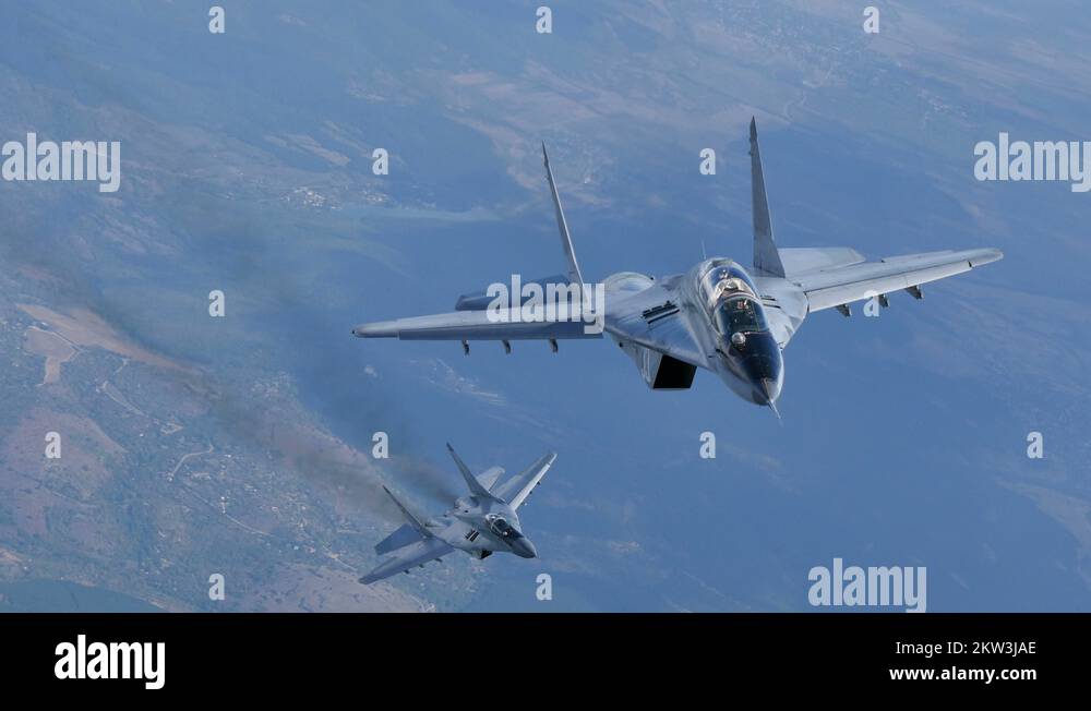 Fighter Aircraft Mikoyan Gurevich MiG-29 Fulcrum Rare Air to Air Stock ...