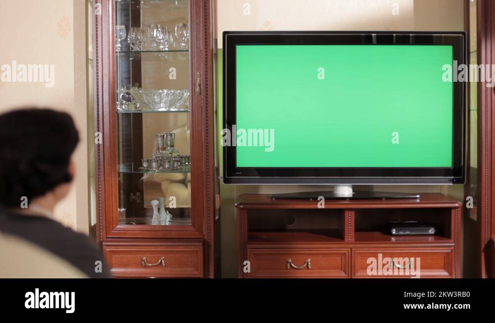 Woman watching tv green screen Stock Videos & Footage - HD and 4K Video ...
