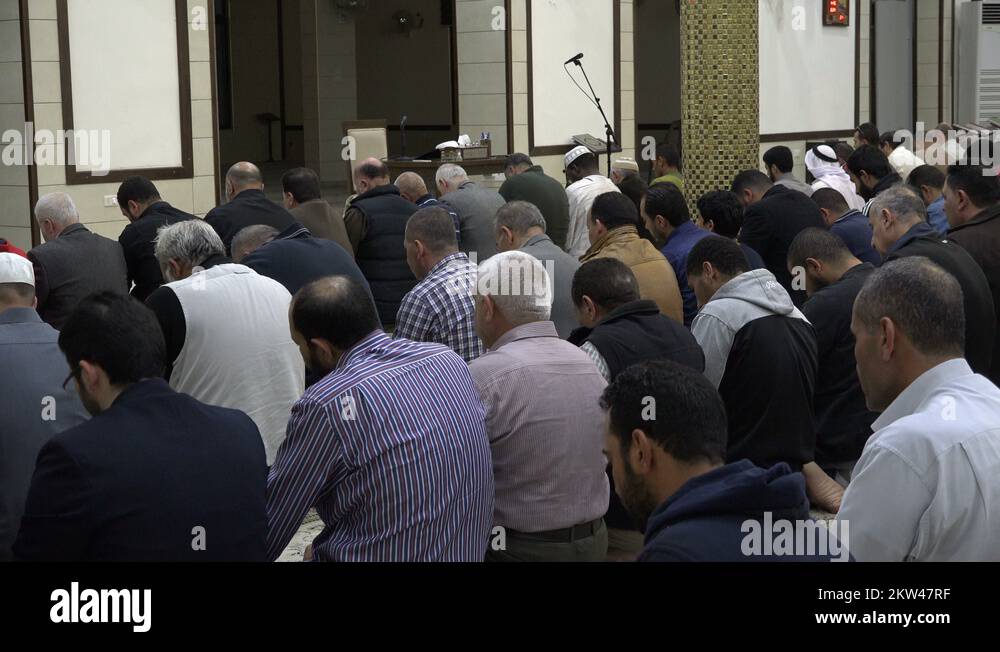 Muslims pray inside a mosque in Amman, Jordan Stock Video Footage - Alamy
