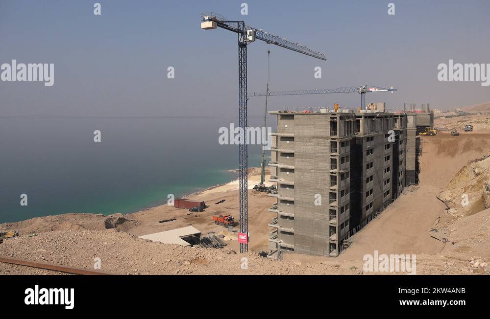 Construction of a massive hotel resort complex in popular Dead Sea in ...