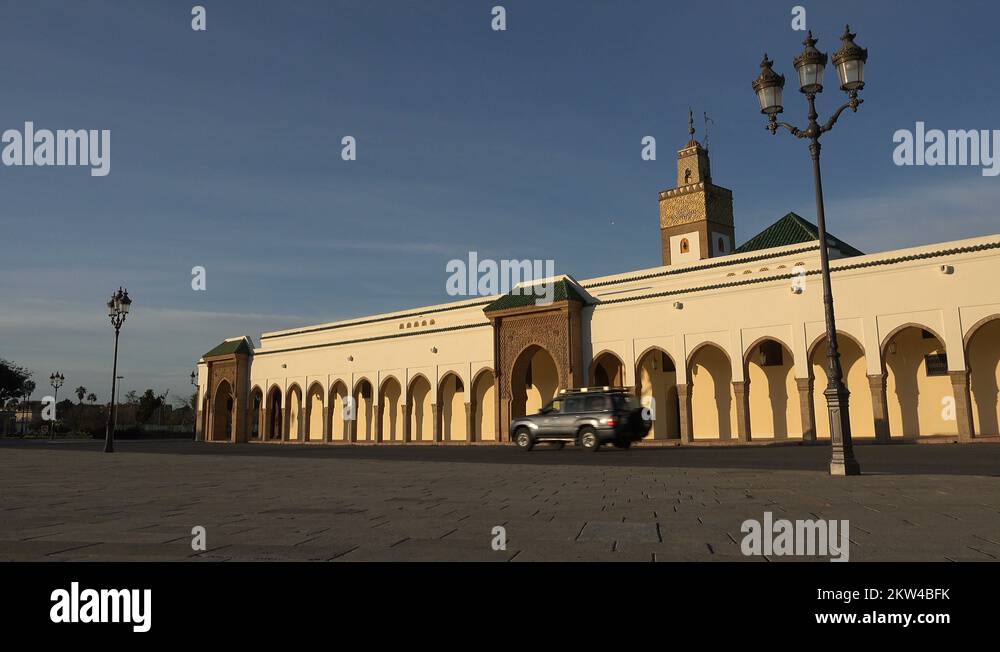 Beautiful mosque in low light on grounds of royal palace in Rabat Stock ...