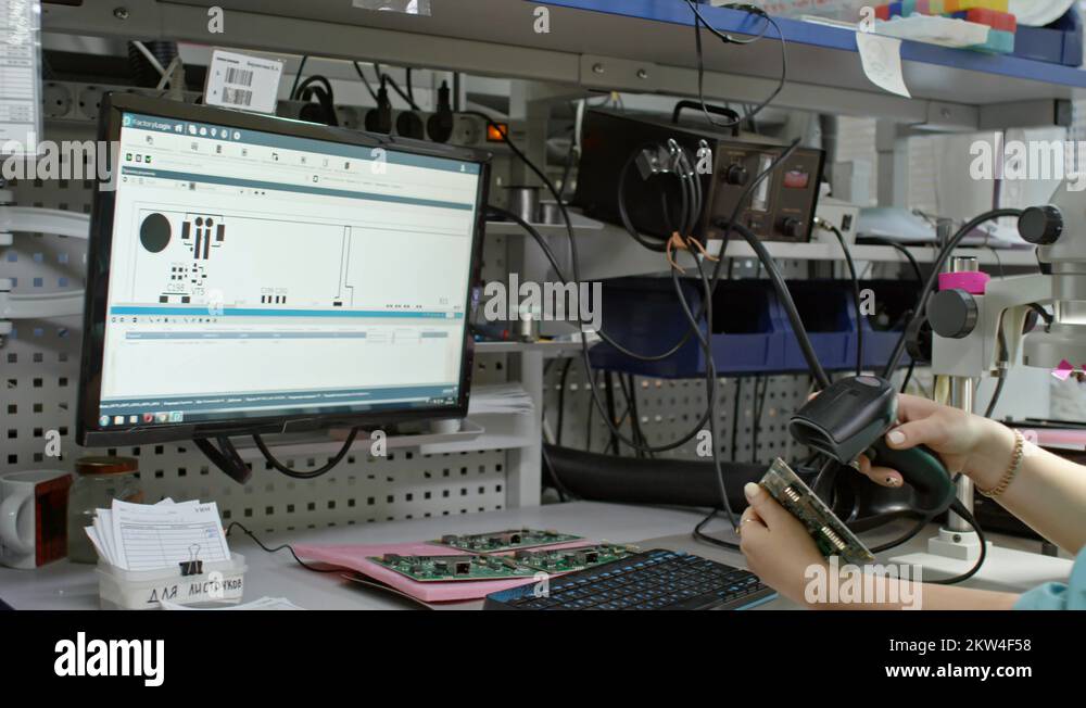 Looking at PCB through Microscope Stock Video Footage - Alamy