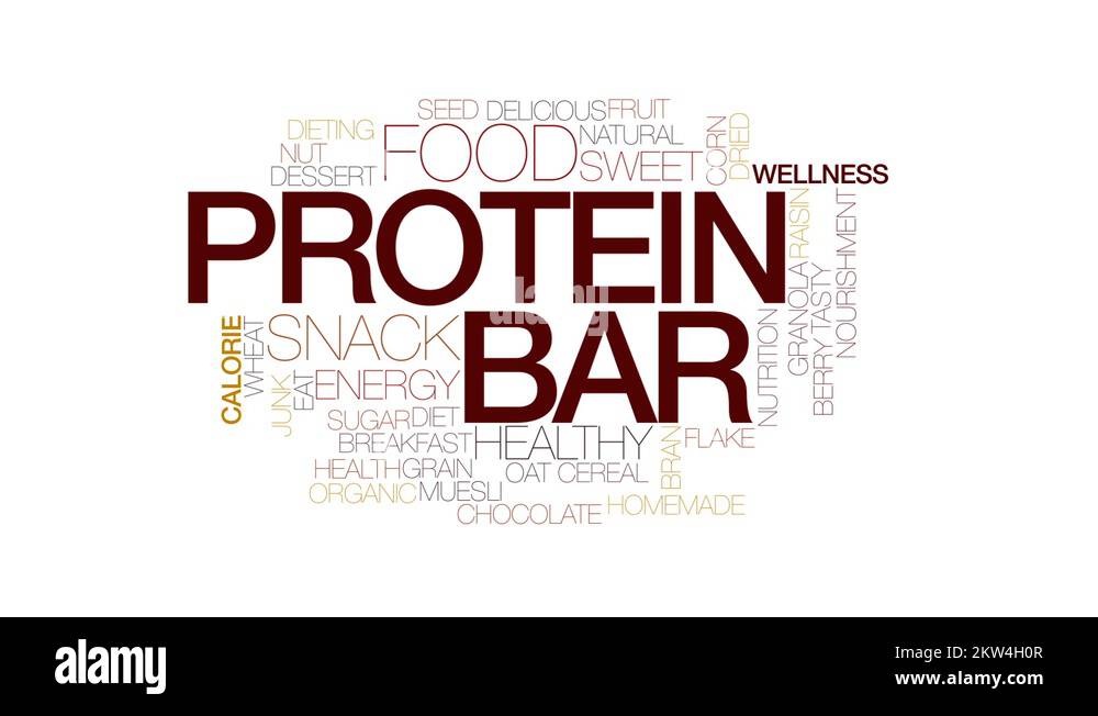 Protein bar animated word cloud, text design animation. Kinetic ...