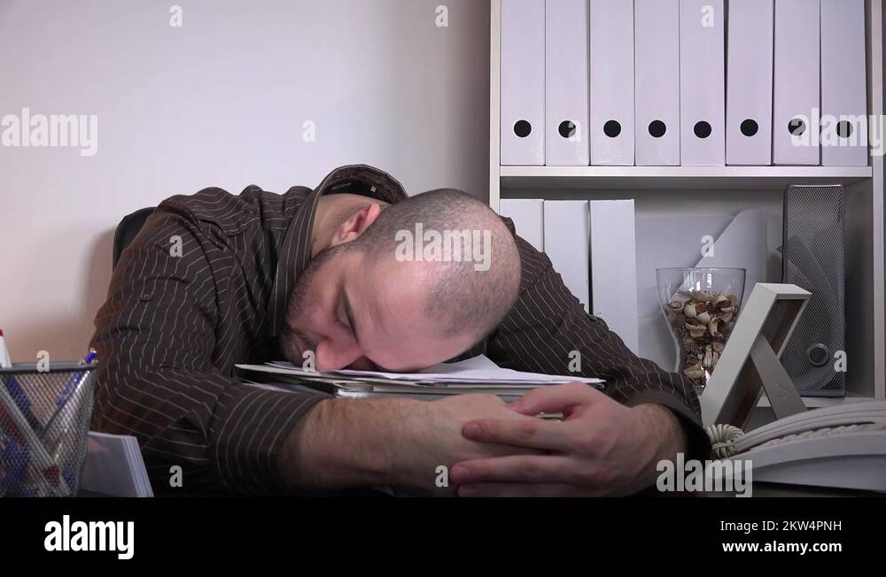 Tired man sleeping desk Stock Videos & Footage - HD and 4K Video Clips ...