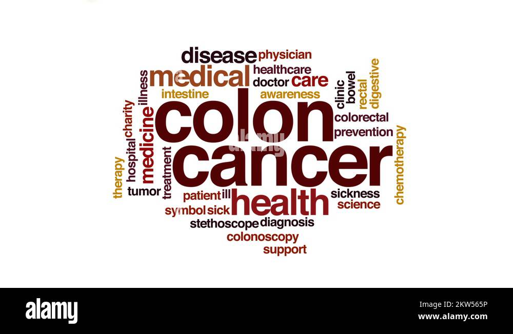 Colon cancer animated word cloud, text design animation Stock Video ...