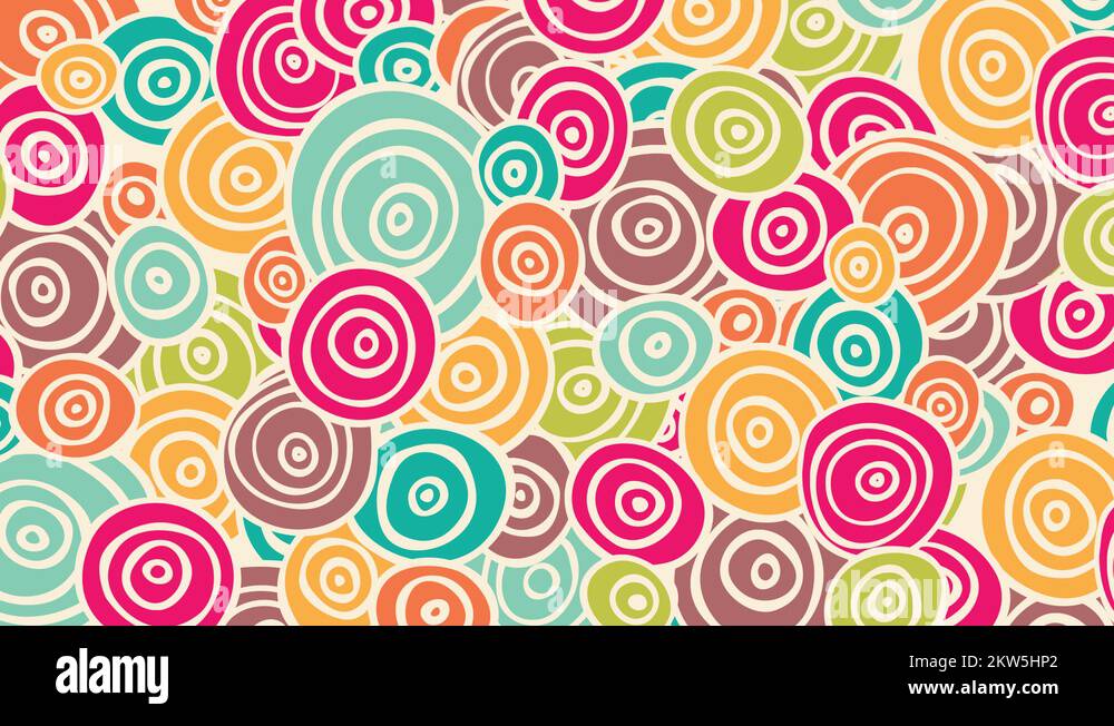 Spinning circles. Pop art retro HD pattern animation. Doodle motion ...