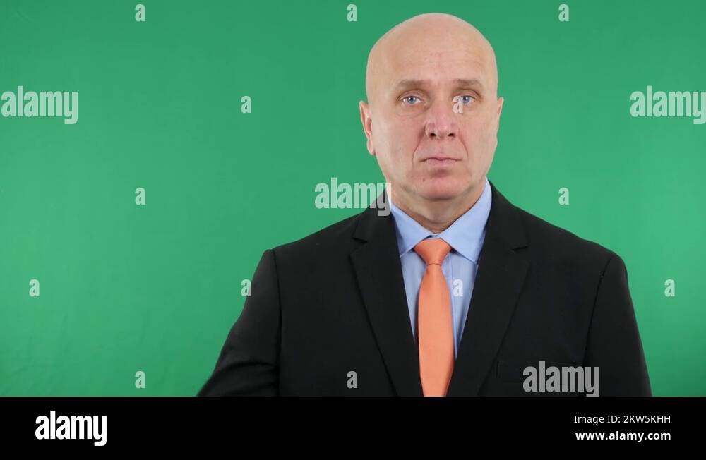 Senior Businessman Stay Serious and Make Stop Hand Gesture Warning No ...