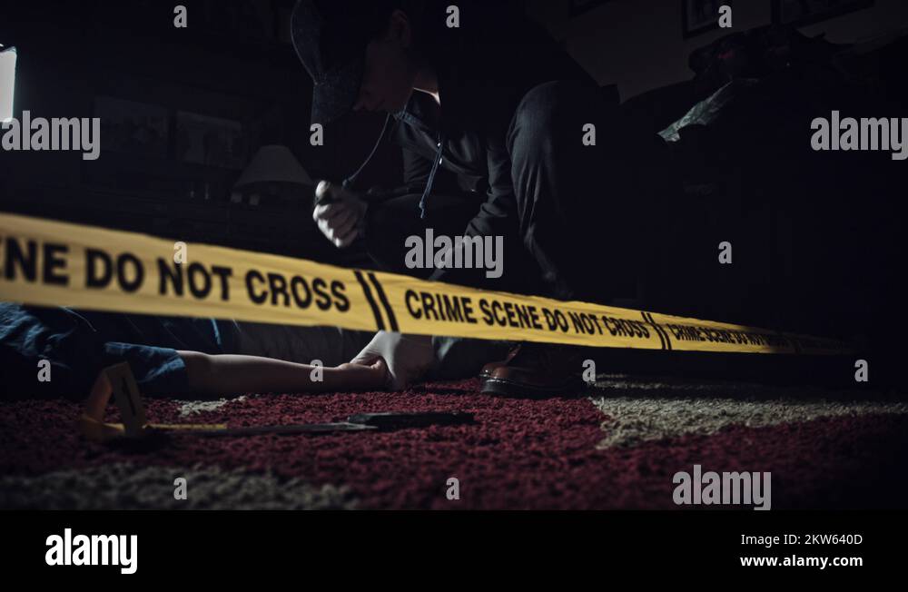 4K Crime Scene Detective Collecting Evidence in Plastic Bag Stock Video ...