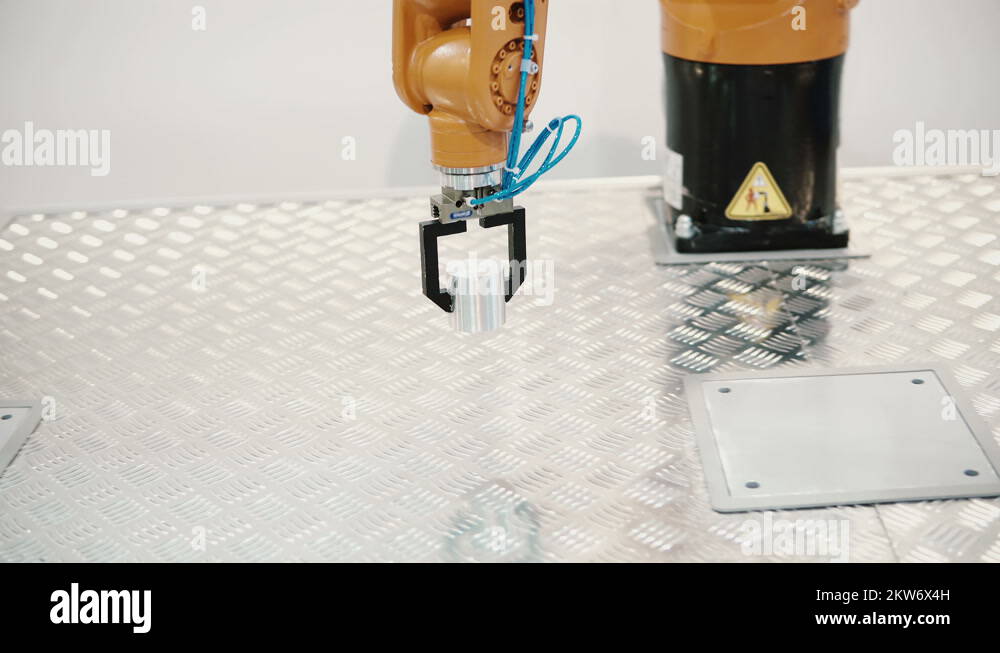 A robotic arm with similar functions to human arm are moving weight. 4K ...