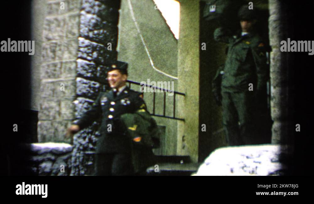 1963: soldier saying goodbye to physician on steps outside while other ...