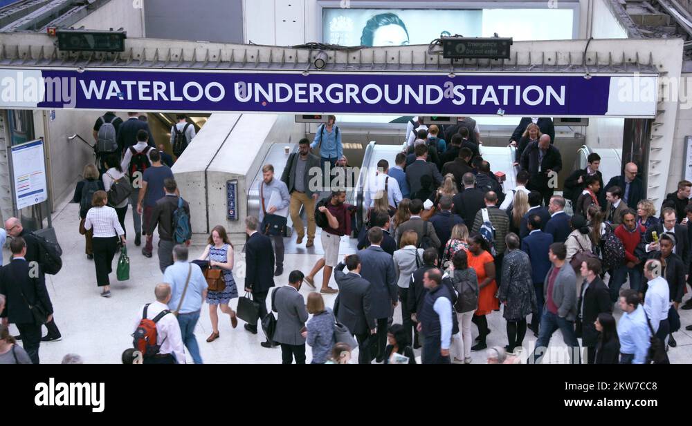 Escalator entrance to waterloo underground station Stock Videos ...