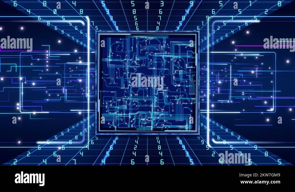 4K Animation. Futuristic technological abstract motion background, loop ...