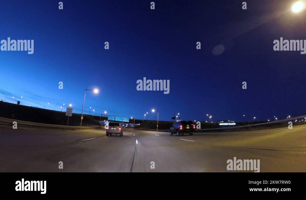 POV point of view - Driving to Denver International Airport at night ...