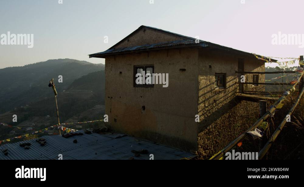 Traditional Nepali mud hut at Kathmandu Valley in Nagarkot, Nepal Stock ...
