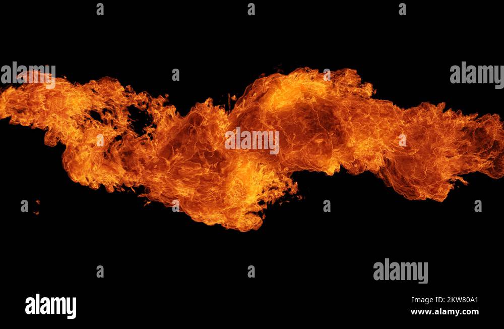 Fire ball explosion from right to left, isolated, seamlessly looped ...