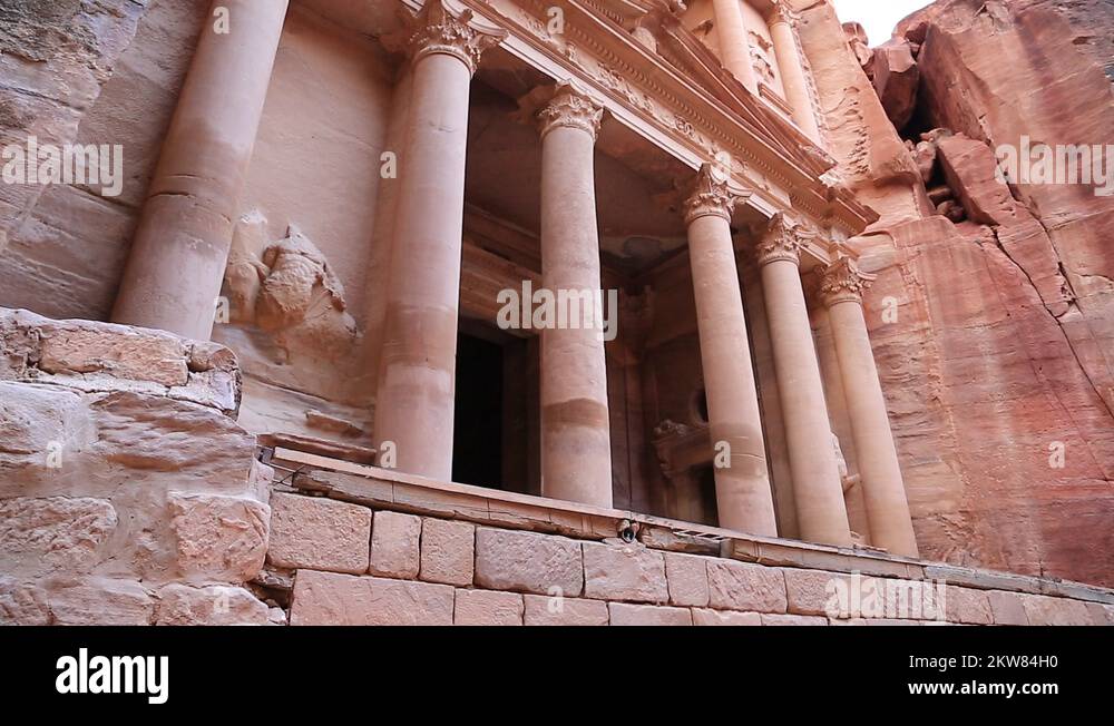 Al Khazneh or the Treasury at ancient Rose City of Petra in Jordan ...