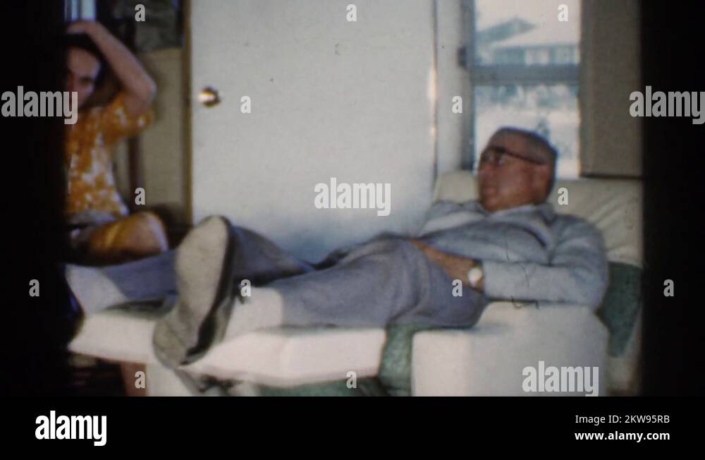 1959 Grandma And Grandpa Relaxing In The Living Room When Grandpa Gets