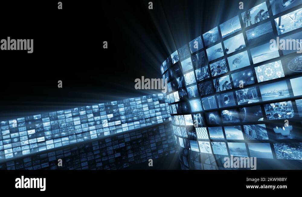 Animated glamorous bright video wall. Loop-able. 3D rendering 4K Stock ...