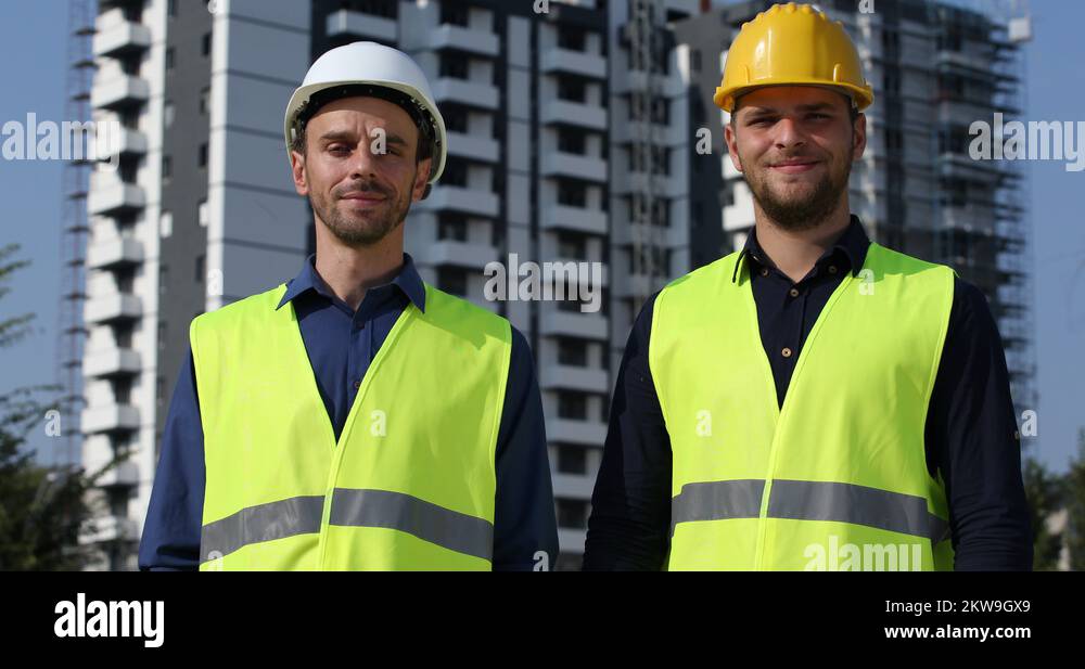 Team of Happy Engineers Men Looking Camera Show Thumb Up Sign ...
