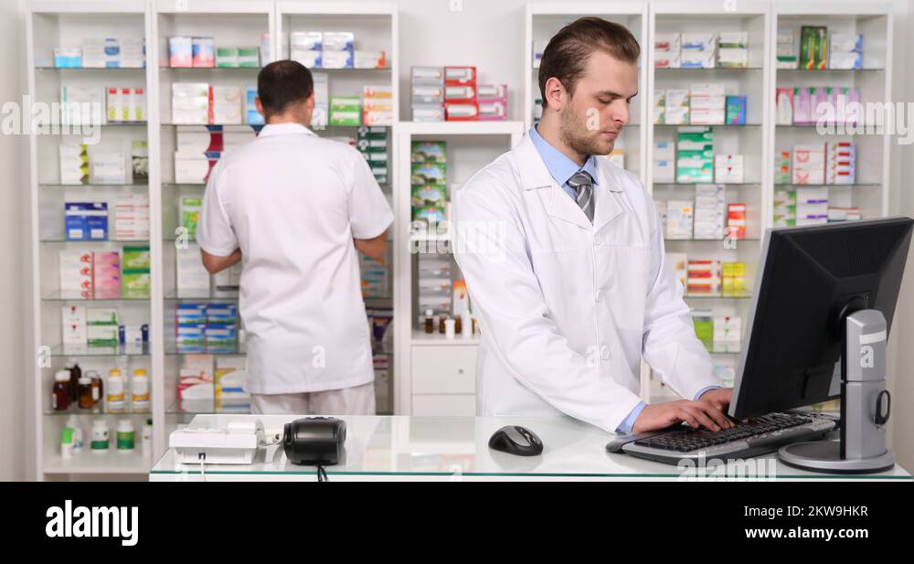 Team of Pharmacist People Work Check Drugs Arrangement Activity Staff ...