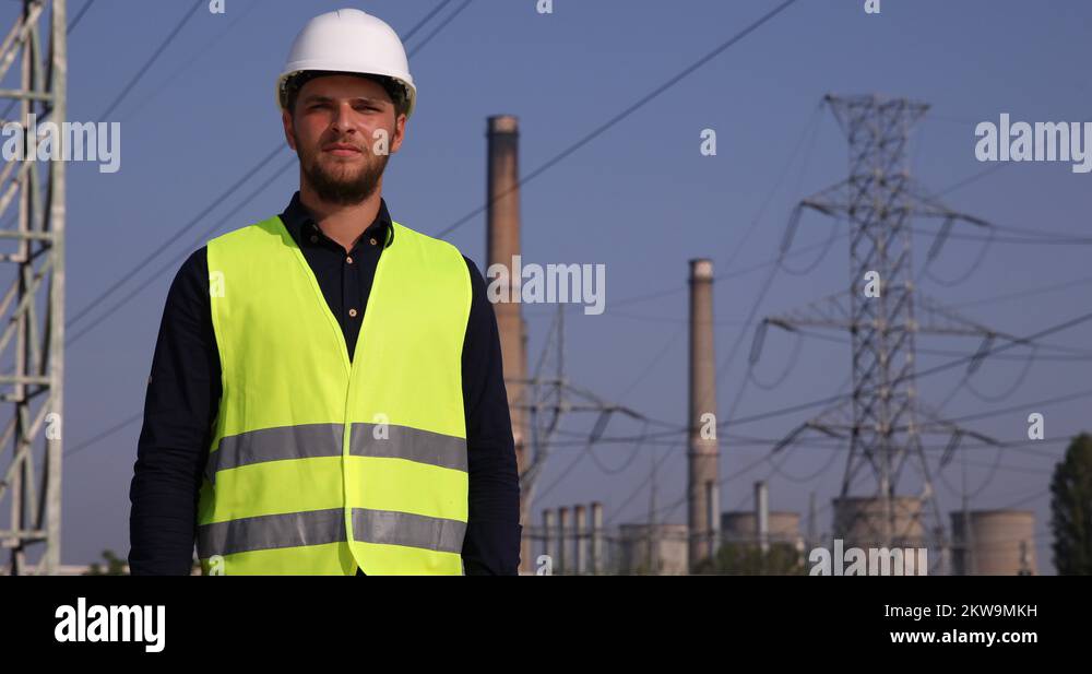 Engineer Specialist Man Looking Camera Showing Thumb Up Sign Energy ...