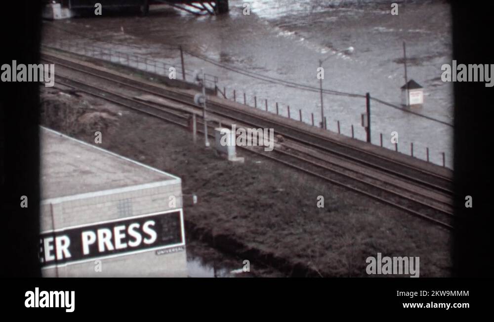 1969: one river move the fast near railway track and road the lorry ...