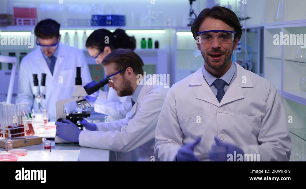 Forensics Lab Team Work Activity Researchers Talking Presenting ...