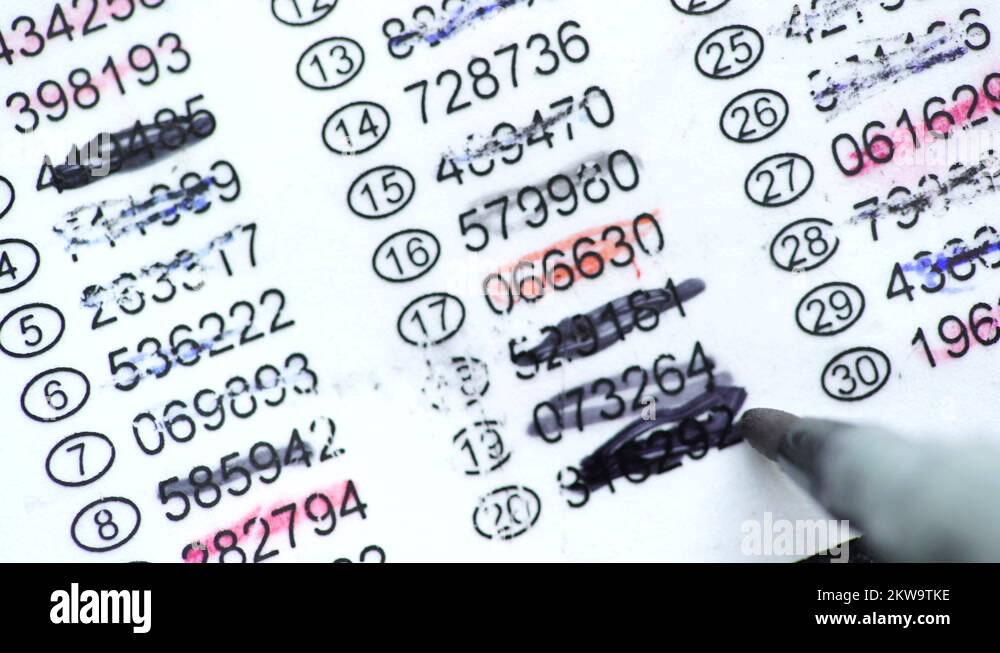 Crossed out on number from assecc code card closeup 4K Stock Video ...