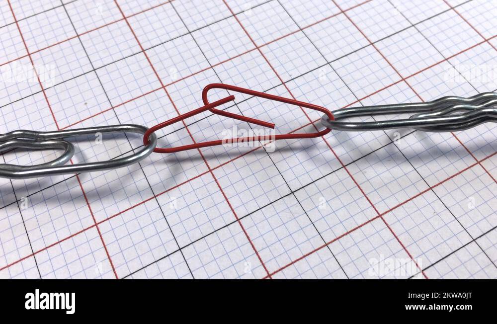 Paper clip tension the weakest link. Strength and weakness Stock Video ...
