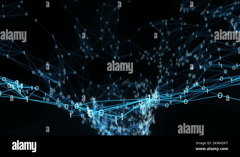 Abstract Motion Background - Digital Binary Plexus Funnel Loop Stock Video Footage - Alamy