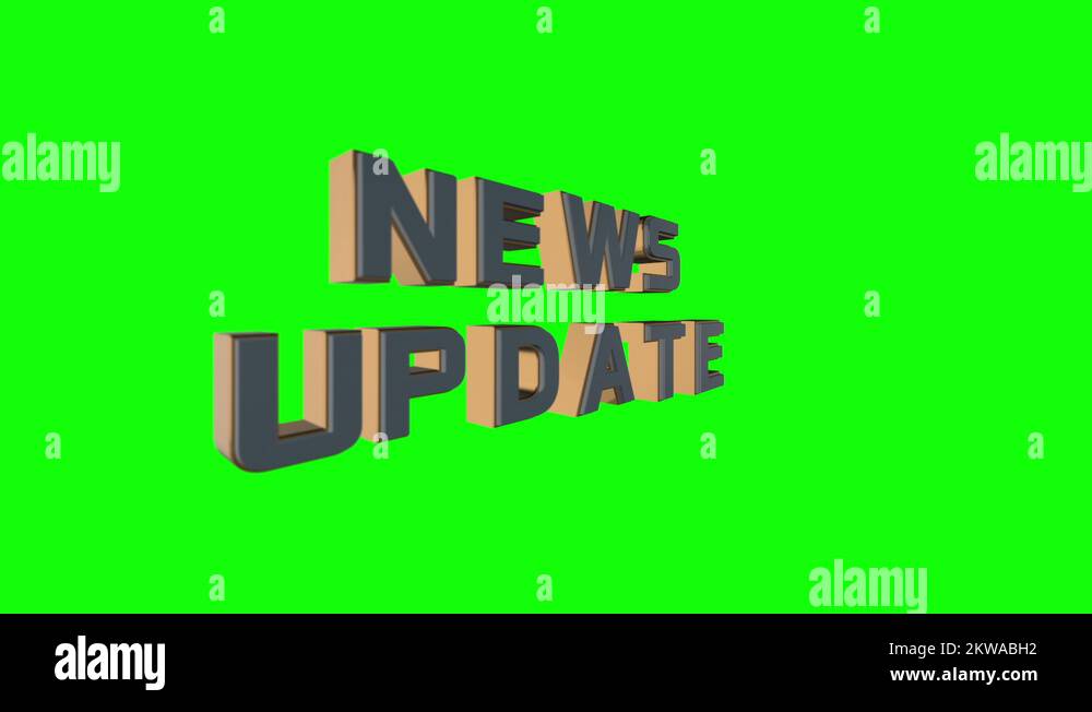 " News Update " 3D Pre Rendered Animated Graphics Text Over Green ...