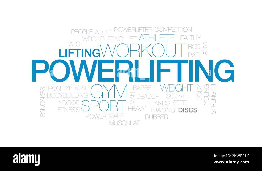 Powerlifting animated word cloud, text design animation. Kinetic ...