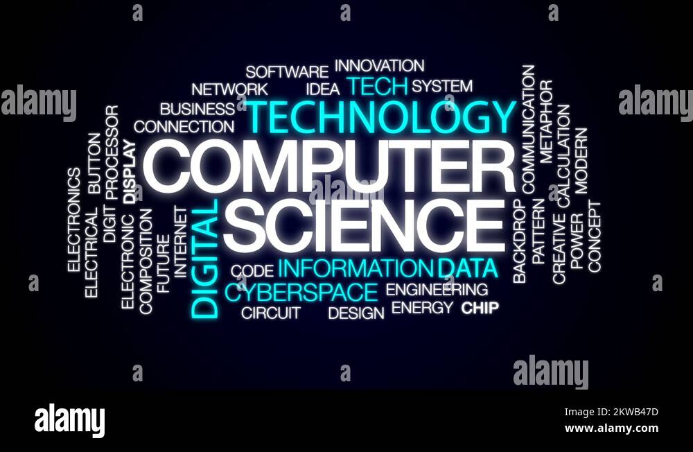 Computer science animated word cloud, text design animation Stock Video ...
