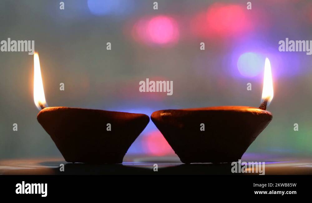 Indian traditional oil lamp symbolizing spreading of light and end of ...