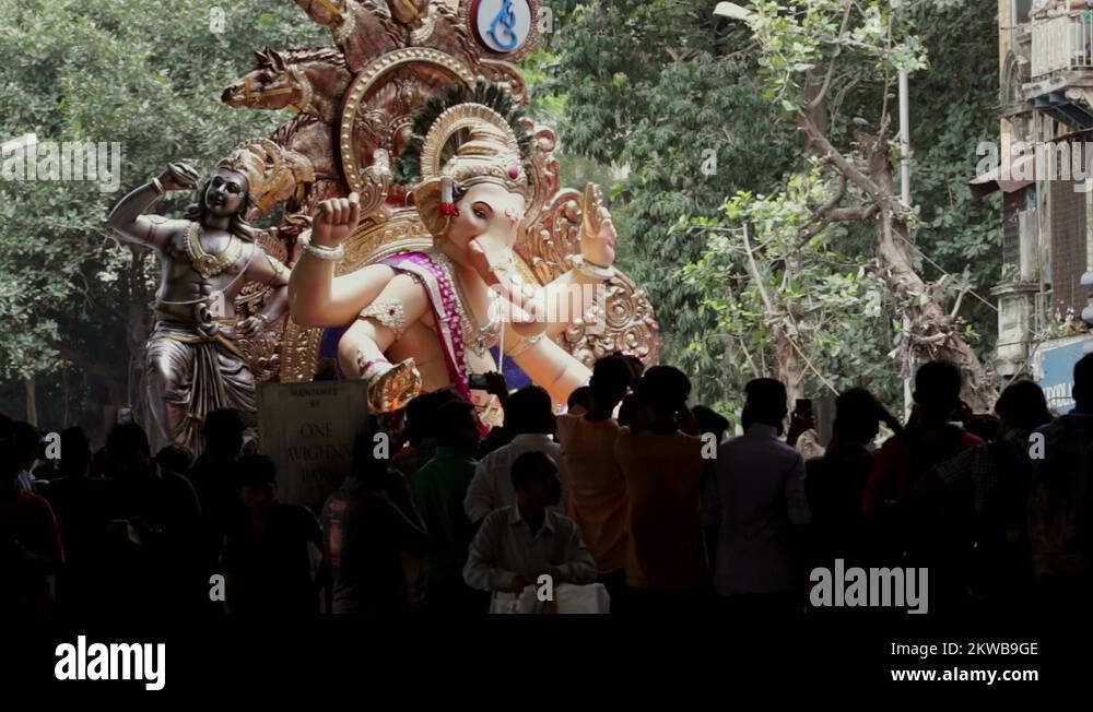 Ganesh idol procession beginning of the Ganesh Festival celebration in ...