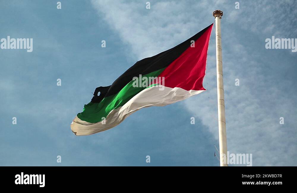 Flag of the Arab Revolt in Aqaba, Jordan Stock Video Footage - Alamy