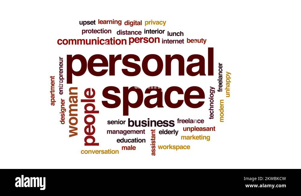 Personal space animated word cloud, text design animation Stock Video ...