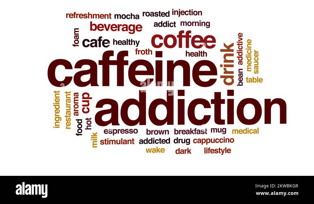 Caffeine addiction animated word cloud, text design animation Stock ...