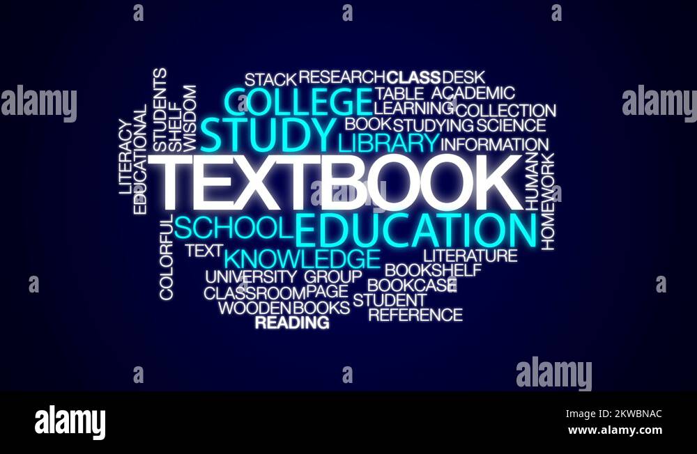 Textbook animated word cloud, text design animation Stock Video Footage ...
