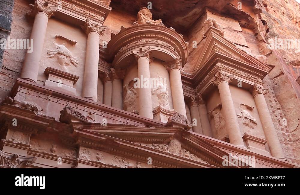 Al Khazneh or the Treasury at ancient Rose City of Petra in Jordan ...