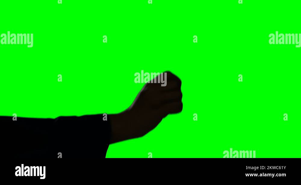 Person making hand gesture against green screen background Stock Video ...