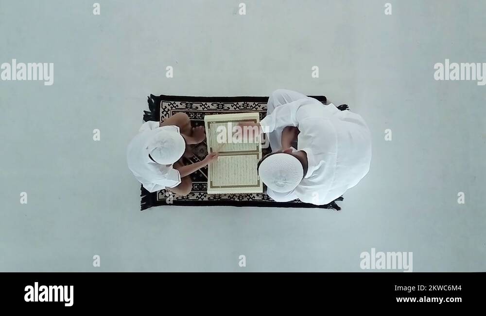 muslim-man-teaches-his-son-read-quran-30-HD1080 25fps Stock Video ...