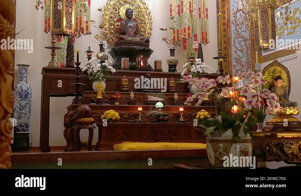 Pagoda inside interior tilt up view Stock Video Footage - Alamy